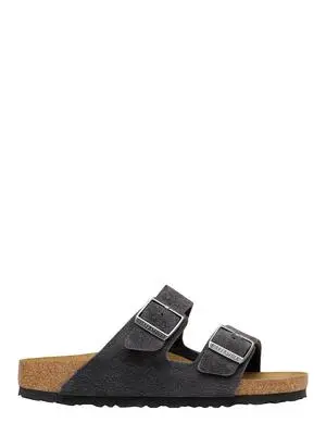 BIRKENSTOCK Arizona Suede Leather Sandals - Charcoal
