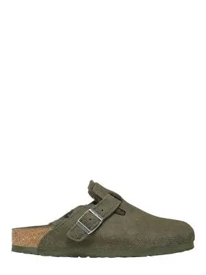 BIRKENSTOCK Boston Shearling Suede Clogs - Thyme