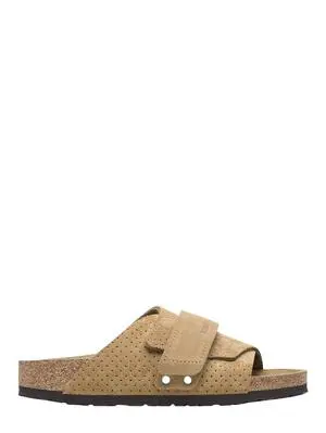 BIRKENSTOCK Kyoto Suede Embossed Slide Sandal - New Beige