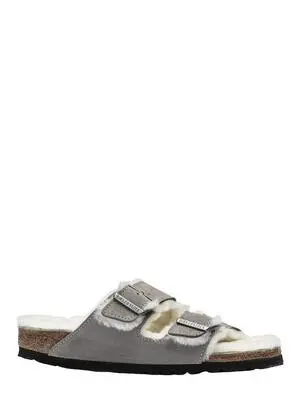 BIRKENSTOCK Arizona Shearling Sandals - Stone Coin