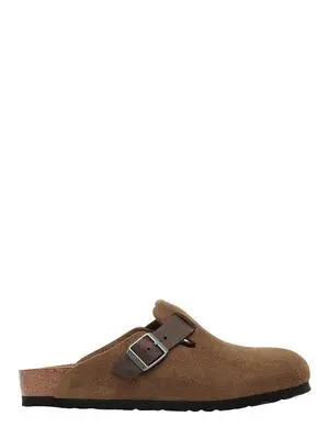 BIRKENSTOCK Boston Mixed Leather Clogs - Dark Tea