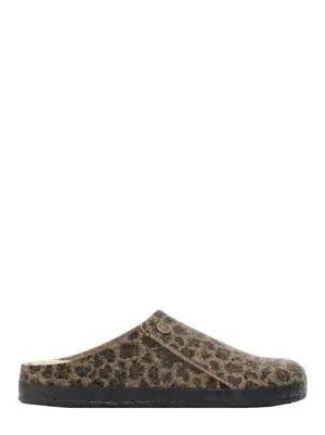 BIRKENSTOCK Zermatt Wool Felt Leopard Slippers - Leo Toffee