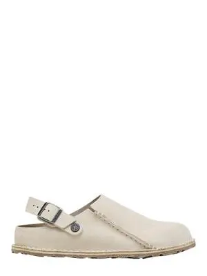 BIRKENSTOCK Lutry Premium Suede Clogs - Eggshell