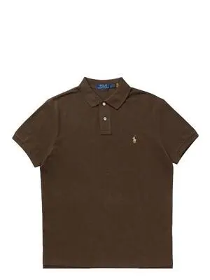 Polo Ralph Lauren Slim Fit Mesh Polo - Nutmeg Brown Heather