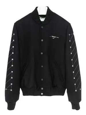 Off-White Embroidered Arrows Varsity Jacket - Black
