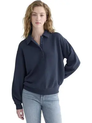 Everlane Lightweight Terry Polo Sweatshirt - Navy