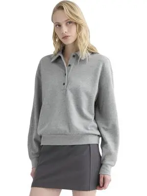 Everlane Lightweight Terry Polo Sweatshirt - Vintage Heather Grey