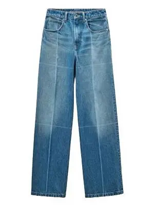 Alexander Wang Straight Faded Fold Lines Pants - Vintage Marbled Blue