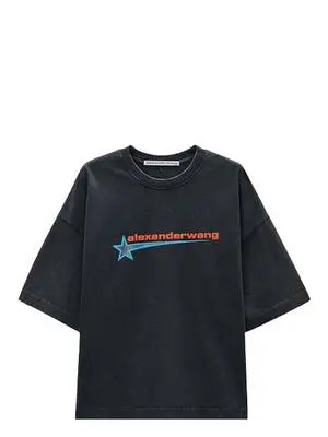Alexander Wang Boxy Graphic Tee - Washed Black