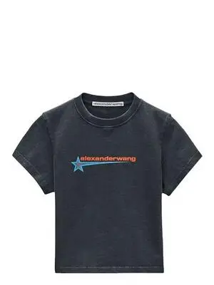 Alexander Wang Shrunken Graphic T-shirt - Washed Black