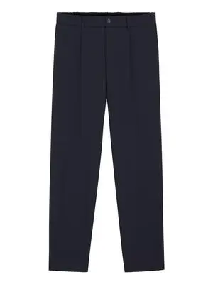 BOSS Tapered-fit Wool Blend Trousers - Dark Blue