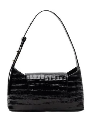ELLEME Envelope Croco Embossed Leather Black