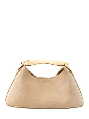 ELLEME Mini Boomerang Croco Suede Bag - Beige