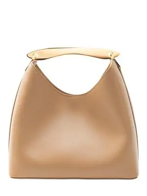 ELLEME Boomerang Large Leather Handbag - Cappuccino
