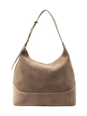 ELLEME Loop Large Suede Hobo Tote Bag Taupe