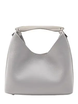 ELLEME Small Boomerang Pebbled Leather Top Handle Bag Grey