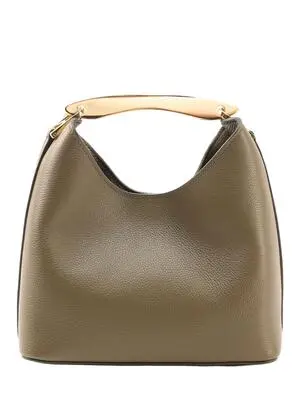 ELLEME Small Boomerang Pebbled Leather Bag - Khaki