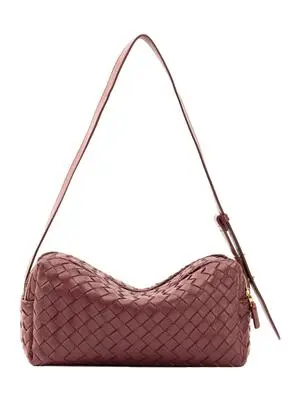 ELLEME Trousse Woven Leather Bag - Burgundy