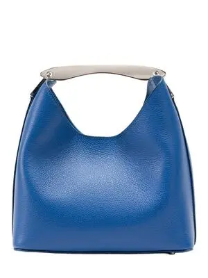 ELLEME Small Boomerang Pebbled Leather Handbag - Azure Blue