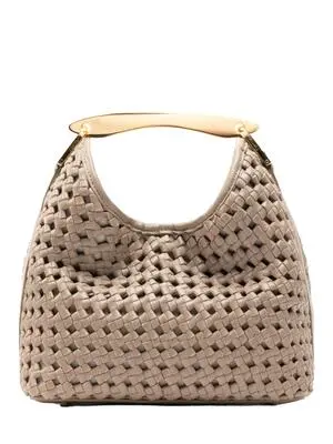 ELLEME Small Boomerang Woven Leather Taupe