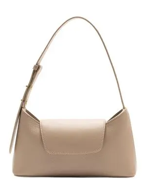 ELLEME Envelope Pebbled Leather Shoulder Bag - Taupe