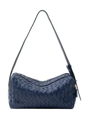 ELLEME Trousse Woven Leather Bag - Navy