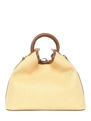 ELLEME Raisin Raffia And Leather Handbag - Beige