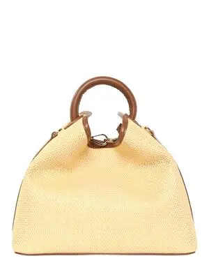 ELLEME Raisin Raffia And Leather Handbag - Beige