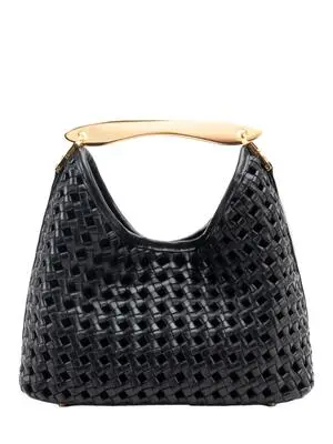 ELLEME Small Boomerang Woven Leather Black