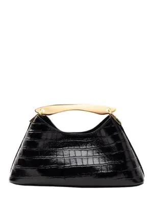 ELLEME Mini Boomerang Croco Embossed Leather - Black