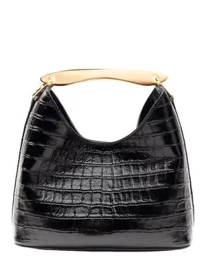 ELLEME Small Boomerang Croco Embossed Leather - Black