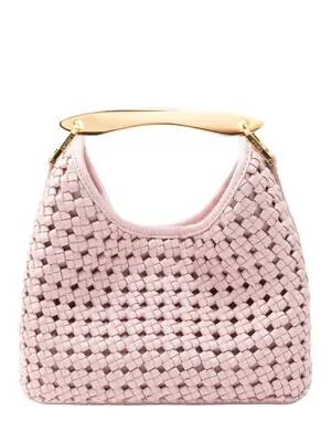ELLEME Small Boomerang Woven Leather Handbag - Pink