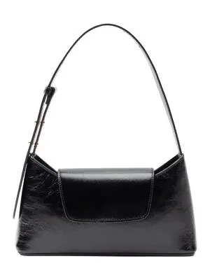 ELLEME Envelope Vintage Leather Shoulder Bag - Black