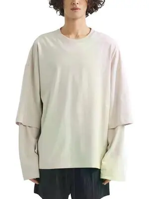 OFF DUTY Double Sleeve Kinder T-shirt - Neutrals