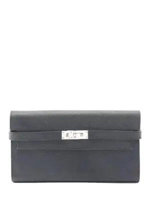 Hermès 2017 Kelly Bi-fold Leather Wallet - Blue