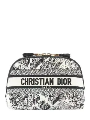 Dior 10s Plan De Paris Canvas Pouch - White