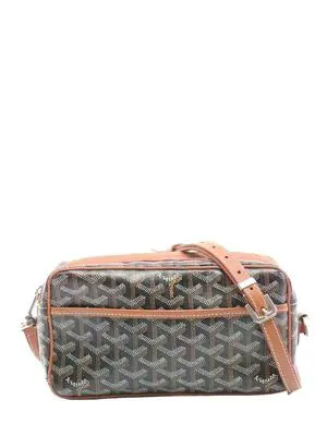 Goyard 2000s Printed Leather Cross Body Bag - Brown