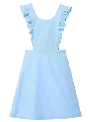 Miu Miu Ruffled Poplin Midi Dress - Blue