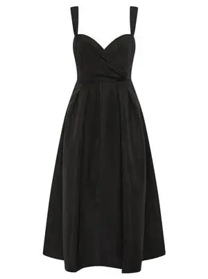 Rebecca Vallance Sweetheart-neck Midi Dress - Black