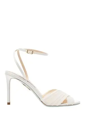 AQUAZZURA Voile 85 Cross-over Satin Sandals - White