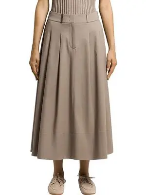 Peserico Flared Midi Skirt - Brown Clay