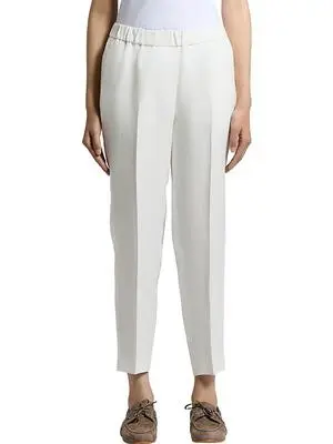 Peserico Pull-on Linen & Wool Pants - Solar White