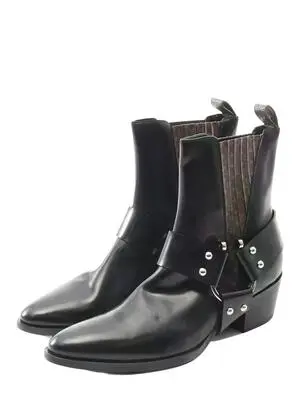LOUIS VUITTON 2019 Side Gore Leather Boots - Black