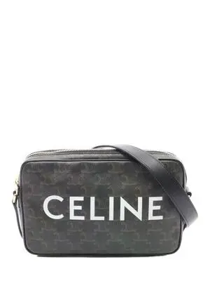 Celine 2010s Medium Triomphe Messenger Bag - Black