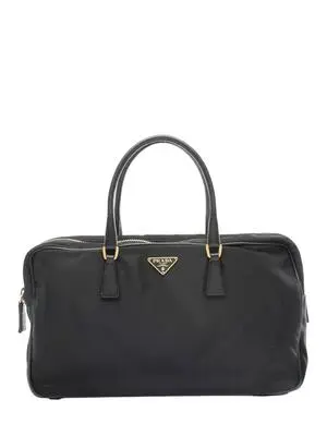 Prada 2000s Logo-plaque Tote Bag - Black