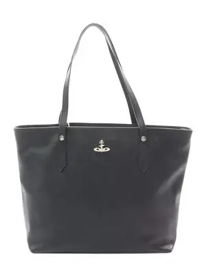 VIVIENNE WESTWOOD Orb-plaque Leather Tote Bag - Black