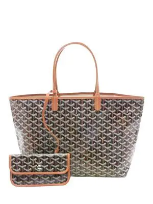 Goyard 2020s Coated Canvas Leather Tote Bag - Black