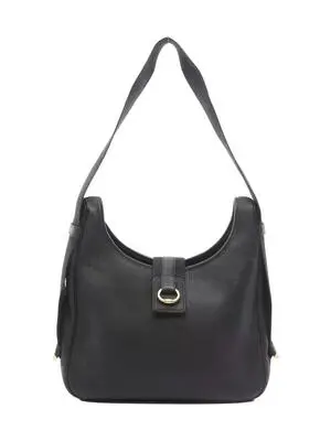 Hermès 1997 Clemence Leather Shoulder Bag - Black