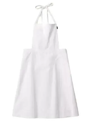 Miu Miu Poplin Apron Mini Dress - White