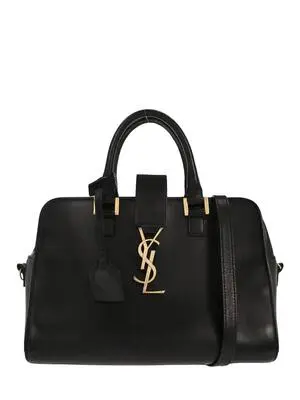 Saint Laurent 2018 Baby Cabas Logo-plaque Leather Tote Bag - Black